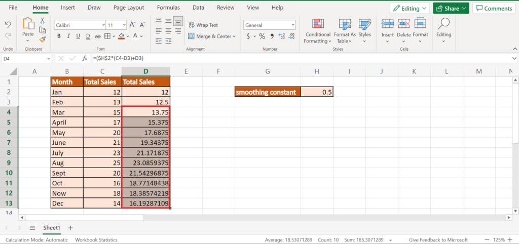 How to Calculate an Exponential Moving Average in Excel - Sheetaki