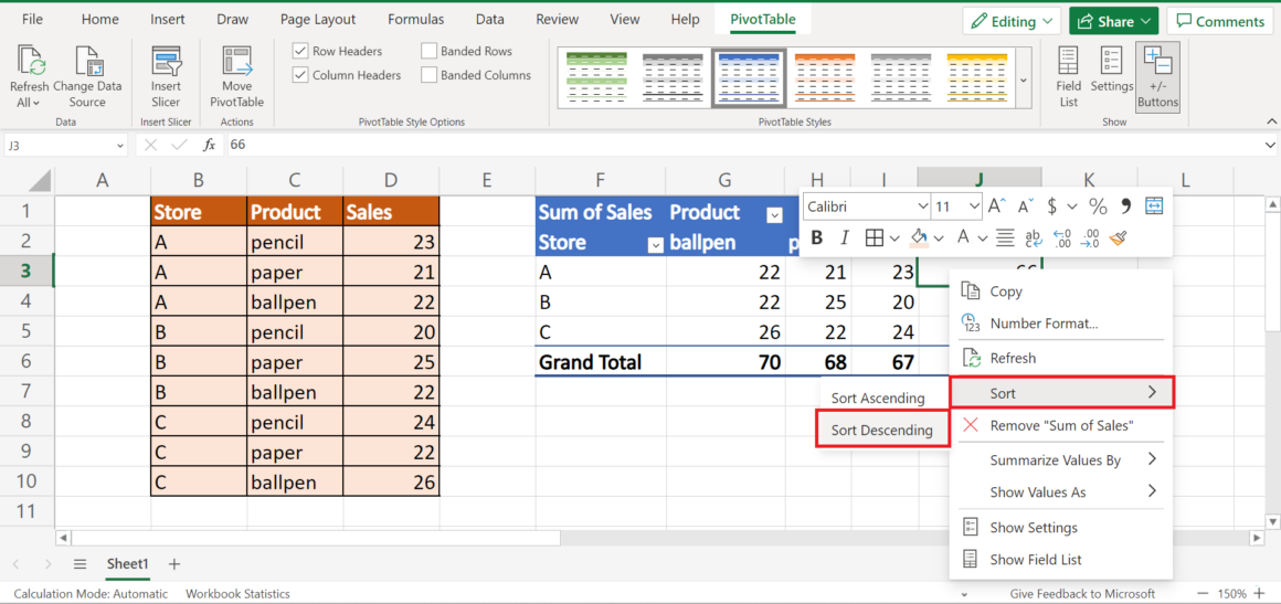 How To Sort Pivot Table By Grand Total In Excel Sheetaki