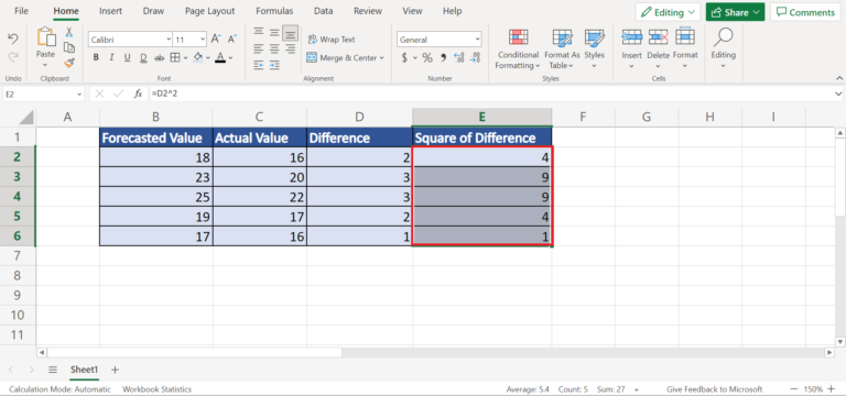 How To Calculate Root Mean Square Error In Excel Sheetaki