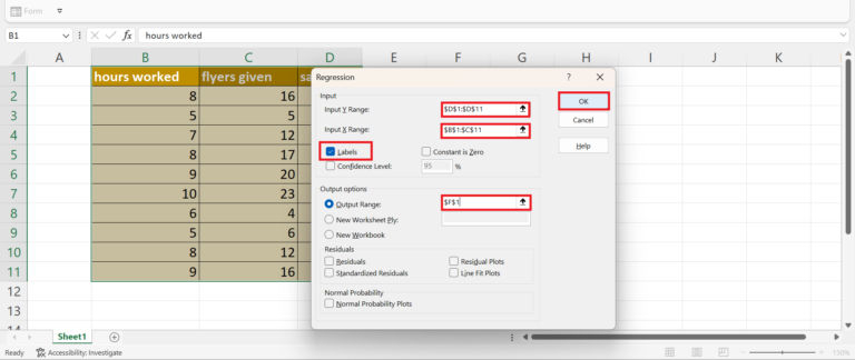 How to Perform Multiple Linear Regression in Excel - Sheetaki