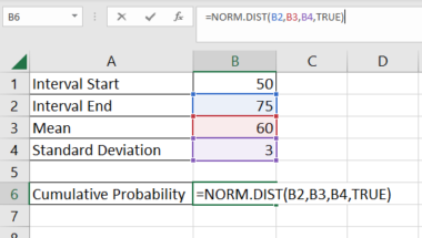 How to Calculate NormalCDF Probabilities in Excel - Sheetaki