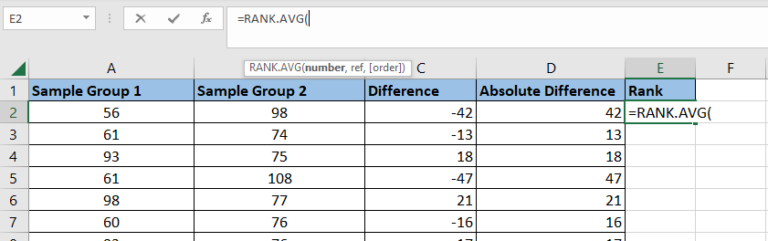 How to Perform a Wilcoxon Signed Rank Test in Excel - Sheetaki