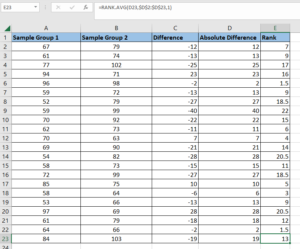 How to Perform a Wilcoxon Signed Rank Test in Excel - Sheetaki