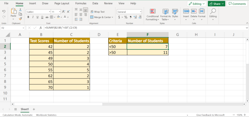 How to Sum If Less Than in Excel - Sheetaki