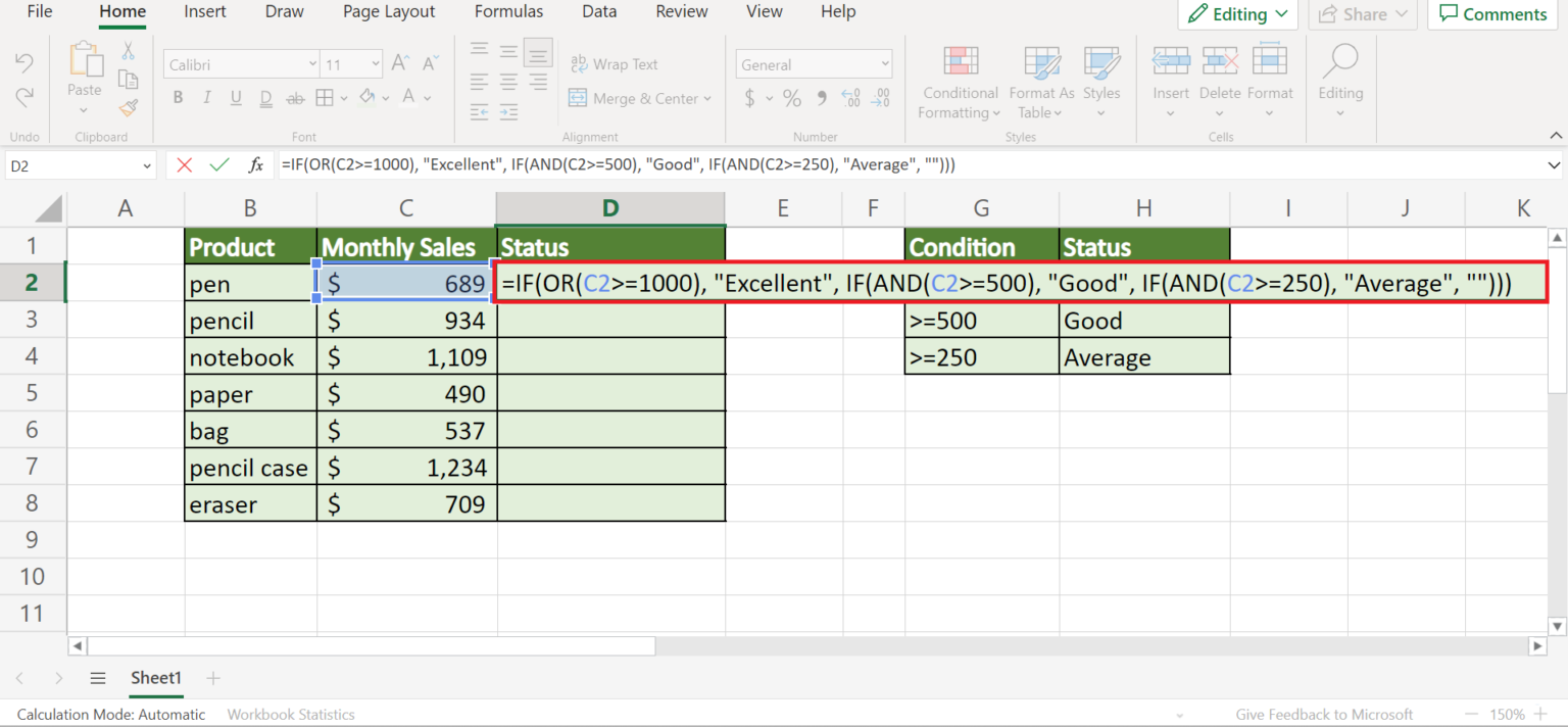 How to Use an IF Function with 3 Conditions in Excel - Sheetaki