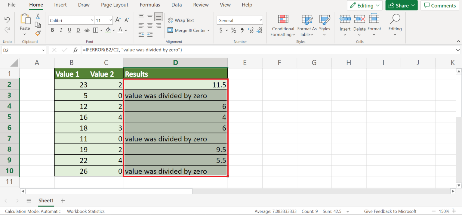 How to Ignore #DIV/0! Values in Excel - Sheetaki