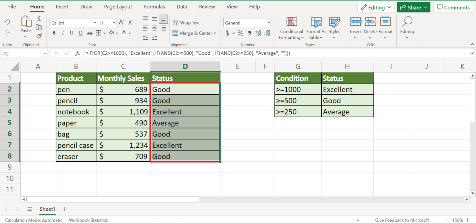 How to Use an IF Function with 3 Conditions in Excel - Sheetaki