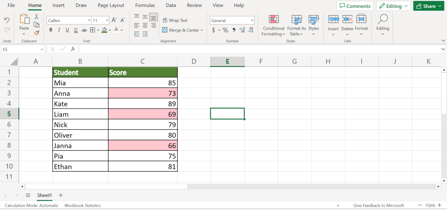 How to Do Conditional Formatting if Between Two Values in Excel