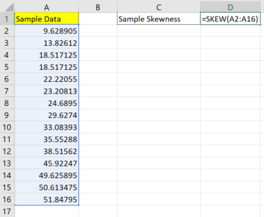 How To Calculate Skewness in Excel