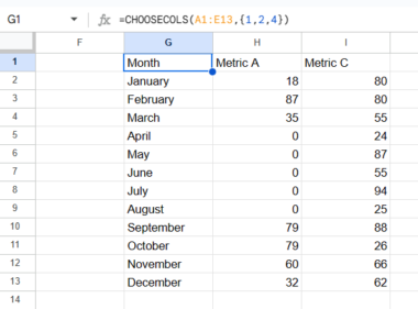 How to Use CHOOSECOLS Function in Google Sheets - Sheetaki