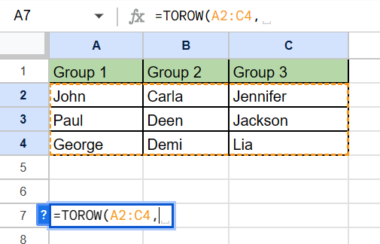 How to Use the TOROW Function in Google Sheets - Sheetaki