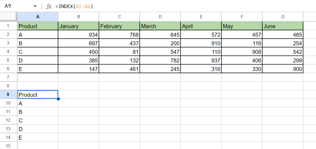 How to Use Index with Match for 2D Array Result in Google Sheets - Sheetaki