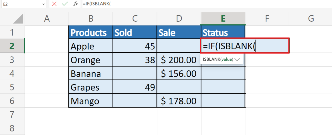 How to Use ISBLANK to Identify Blanks in Range in Excel