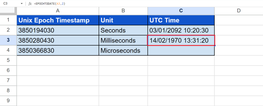 How to Use EPOCHTODATE Function in Google Sheets - Sheetaki
