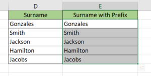 How to Add Text Prefix with Custom Format in Excel