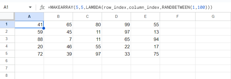 How to Use MAKEARRAY Function in Google Sheets - Sheetaki