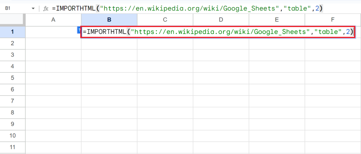 How to Use IMPORTHTML Function in Google Sheets - Sheetaki