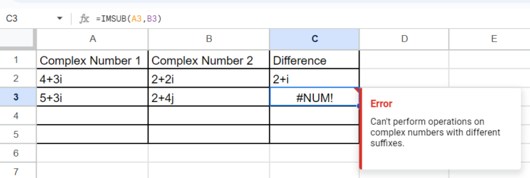 How to Use the IMSUB Function in Google Sheets - Sheetaki