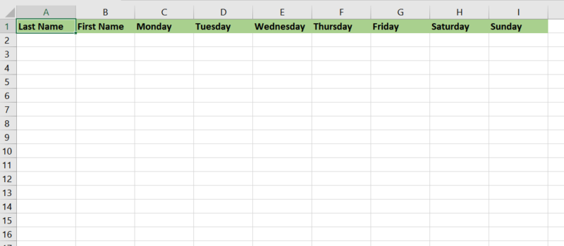 How to Make Employees Schedule in Excel - Sheetaki
