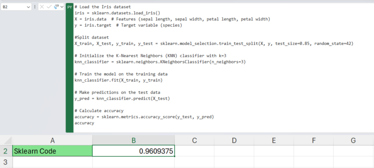 How to Use Scikit-learn in Excel (Python) - Sheetaki