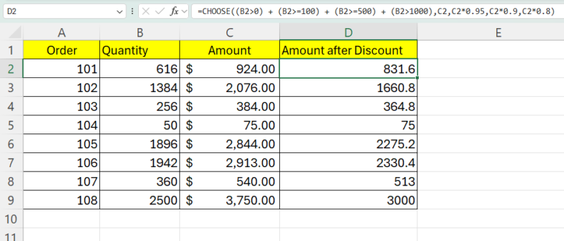 How to Use the CHOOSE Function in Excel - Sheetaki