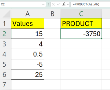How to Use the PRODUCT Function in Excel - Sheetaki