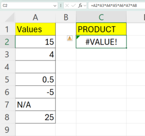 How to Use the PRODUCT Function in Excel - Sheetaki