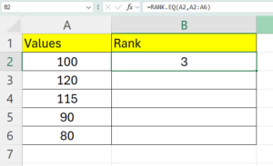 How to Use the RANK.EQ Function in Excel - Sheetaki