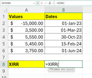 How to Use the XIRR Function in Excel - Sheetaki